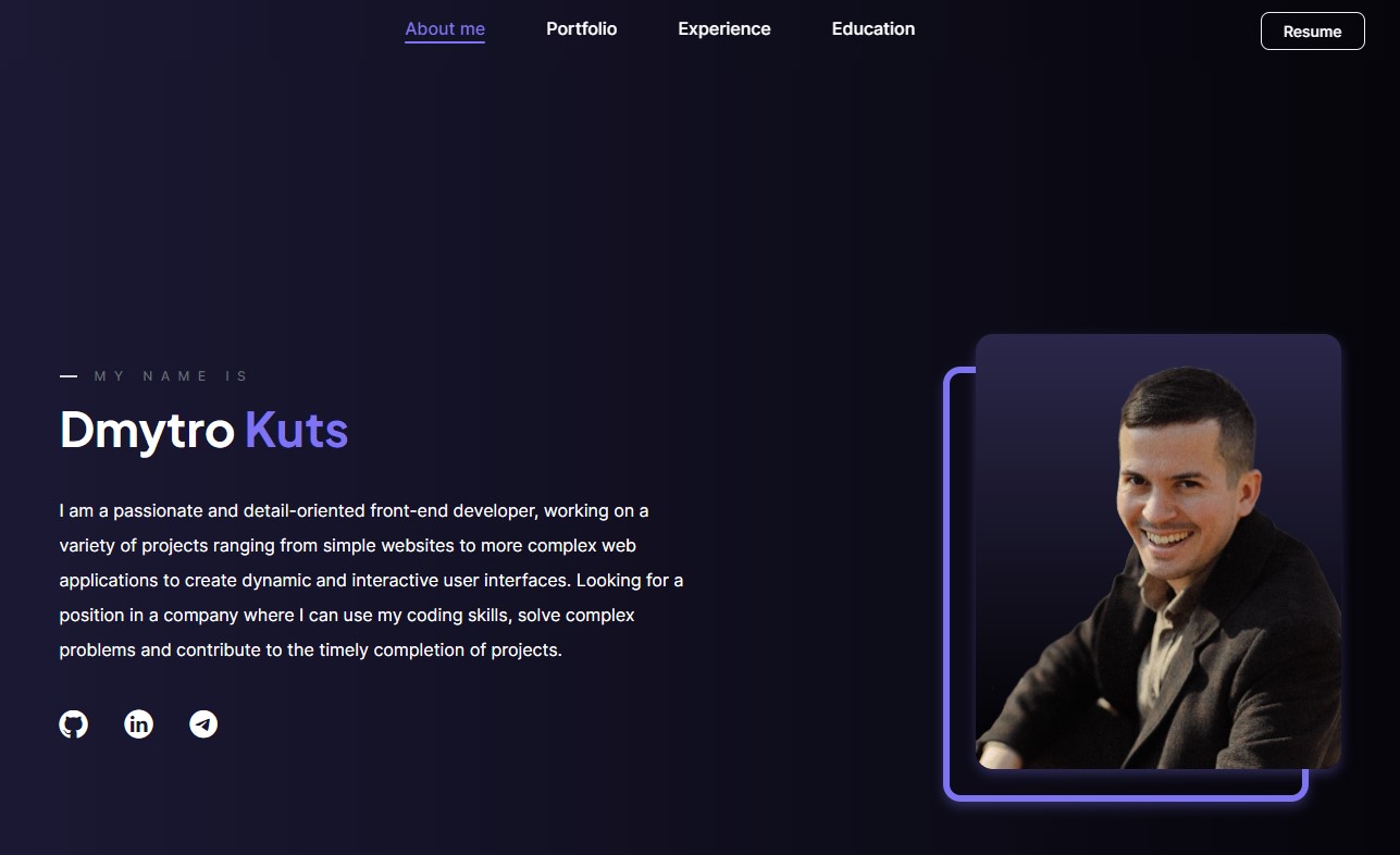 Portfolio Kuts Dmytro | Front-end developer
